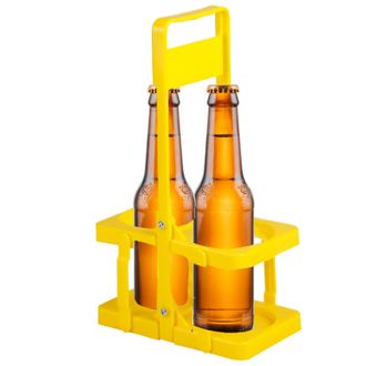 Generic Tragbares Bierregal, tragbarer faltbarer Bierkorb, Bierkorb, klappbares Bierregal, handliches Bierregal, Weinflaschenhalter f&uuml;r 2 Flaschen, Bierhalter