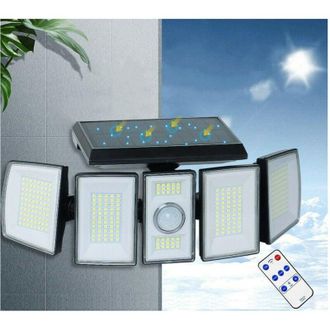 Trade Shop Trade Shop Traesio - Trade Shop - solar-led-licht einstellbarer scheinwerfer fernbedienung bewegungssensor 300 led