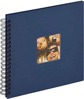 Walther Design Fotoalbum blau 26 x 25 cm Spiralalbum mit Cover-Ausstanzung, Fun SA-108-L