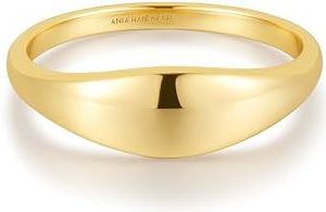 Ania Haie Chic Creator Dome Plain Bague pour Femme en Argent Sterling 925 plaqué Or 14 carats Taille EUR 56 avec Emballage Cadeau
