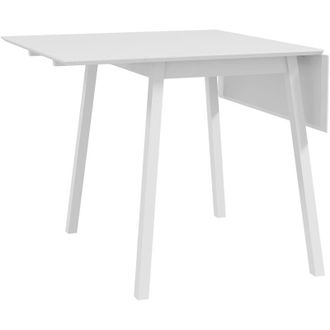 HOMCOM Table &agrave; manger pliante un abattant - 3,4 personnes - bois de pin blanc