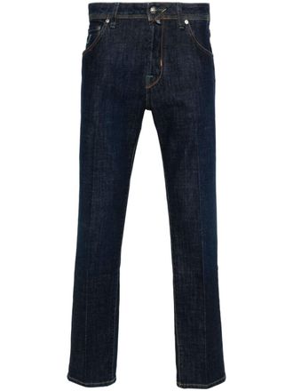 Jacob Cohen jean fuselé à logo brodé - Bleu