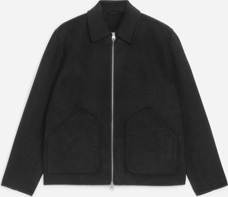 Arket Kurze Doubleface-Wolljacke -Schwarz