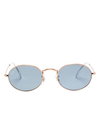 Ray-Ban lunettes de soleil &agrave; monture ovale - Or