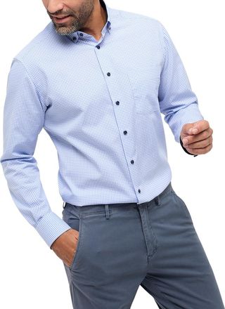 Eterna Langarm-Hemd Modern Fit Strukturiert (DE/NL/SE/PL, Kragenweite, 45, Regular, Regular, hellblau)