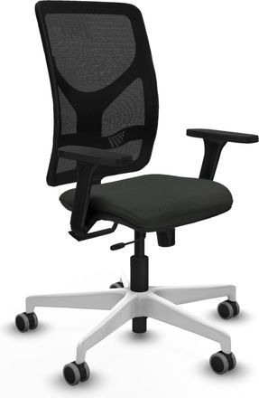 Piqueras y Crespo B&uuml;rostuhl aus schwarzem Netzstoff, mit 3D-Armlehnen, h&ouml;henverstellbare Lendenwirbelst&uuml;tze, ausgestattet mit Syncro/Traslack und Schneideschaum, mit Ro