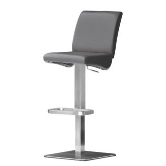 Roomscape home24 Barstuhl Hoover 42 x 91 x 49cm Grau Eckig Kunstleder