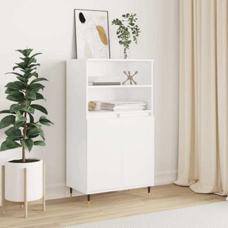 vidaXL Buffet haut Blanc 60x36x110 cm Bois ding&eacute;nierie Vidaxl