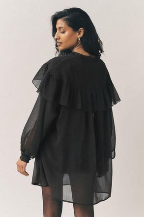 Laura Ashley Minikleid Laura Ashley Chiffon-Minikleid mit Schluppe (1-tlg)