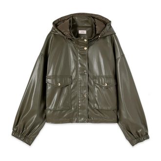Oltre Jacke mit Kapuze und Taschen - - Jackets - Damen - Gr&uuml;n - L
