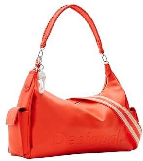 Desigual Bag_Half Logo 24 New, Sac à bandoulière en polyuréthane Femmes, Orange, Taille Unique