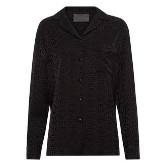 Philipp Plein Shirt Monogram - - Blouses & Shirts - Damen - Schwarzk - M
