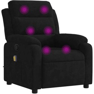 vidaXL Fauteuil de massage inclinable noir velours Vidaxl