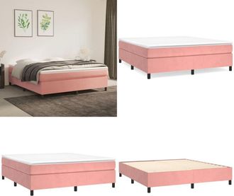 vidaXL Bettgestell Rosa 180x200 cm Samt - Samtbett - Rosa Bettgestell - Doppelbett Gestell - Boxspringbetten - Schlafzimmer Dekoration - Home & Living