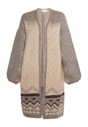 Usha Strickjacke Damen Beige Mehrfarbig