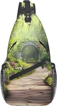 Generic Sac &agrave; dos de voyage avec pont de jardin et fleurs fleuries - Sac &agrave; bandouli&egrave;re pour homme - Sac &agrave; dos de randonn&eacute;e