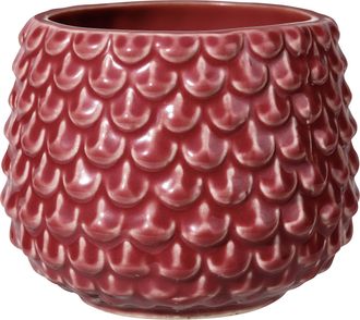 Bloomingville Pinecone Blumentopf, dekorativ, für den Innenbereich, Retro-Stil, kreativ, S (9,5 cm Ø), Rot, Keramik