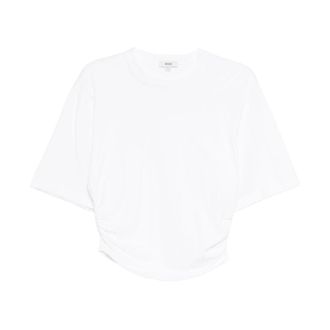 A Gold E Femme, Tops, Blanc, Taille: 36 FR T-shirt &agrave; manches courtes avec col rond et design cache-coeur