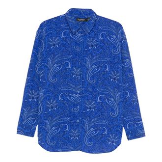 Ralph Lauren Chemise Poly Cdc - Femme - Blouses et Chemises - Bleu - Taille: 38 FR