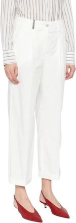 PESERICO Femme, Pantalons, Blanc, Taille: 38 FR Pantalon Pliss&eacute;