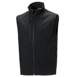 Russell Athletic Russell Herren Soft-Shell-Weste, 3-lagig (Schwarz)