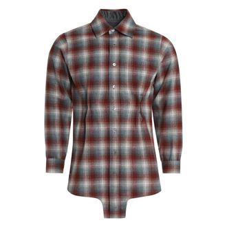 Maison Margiela Homme, Chemises, Multicolore, Taille: XS Checked Wool Shirt