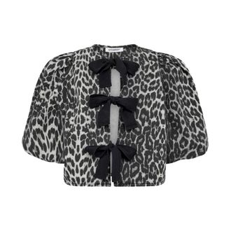 Co'Couture Leo Bow Bluse - - Blouses & Shirts - Damen - Grau - L