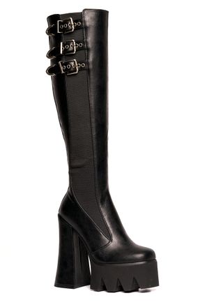 Lamoda Damen Guess So Knee High Boot, Black Pu, 38 EU