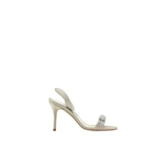 Manolo Blahnik Femme, Chaussures, Beige, Taille: 37 1/2 EU Sandales Lamisan