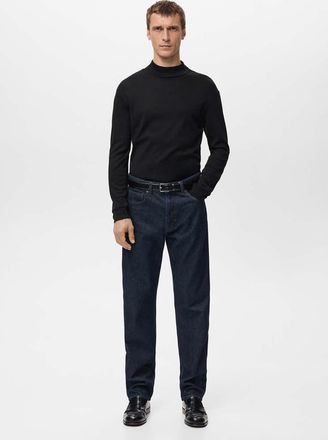 Mango T-shirt manches longues col montant noir - Homme - XXL - MANGO MAN