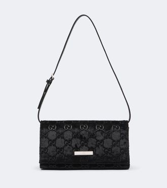 Gucci Etui mit Riemen GG aus Samt mit Leder