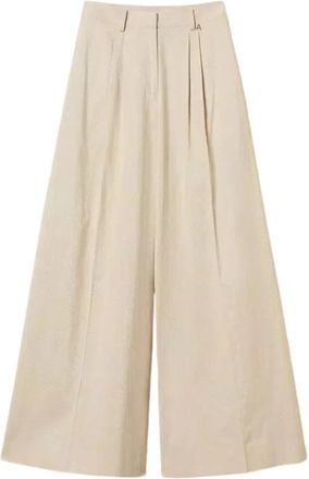 Twinset Femme, Pantalons, Beige, Taille: 42 FR Actitude Wide Pantalons