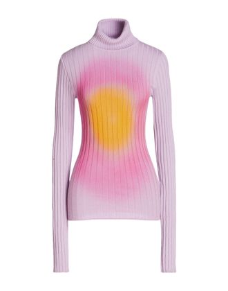 8 by YOOX ORGANIC COTTON PRINTED RIB KNIT TURTLENECK