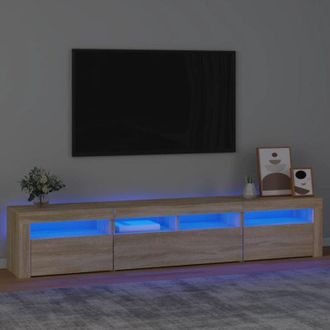 vidaXL Vidaxl - Meuble tv avec lumi&egrave;res led Ch&ecirc;ne sonoma 210x35x40 cm