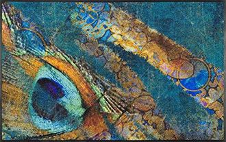 Wash+Dry Tapis de Sol, Exotic Pavo 75x120cm, int&eacute;rieur et ext&eacute;rieur, Lavable