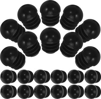 Valiclud 24 St&uuml;ck Teiliges Runde Rohrkappen mit Kugelf&ouml;rmigem Kopf Verschlei&szlig;fest Einfache Montage Schutzkappen f&uuml;r M&ouml;bel Stuhlbeine Kunststoff endkappen f&uuml;r K