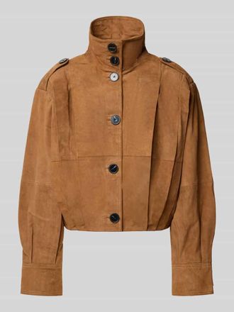 MY ESSENTIAL WARDROBE Jacke aus Ziegenvelours mit Drapierungen Modell Petra