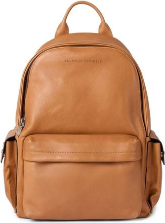 Brunello Cucinelli sac à dos en cuir - Marron