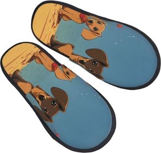 Generic Chaussons Deux Teckels Confortable Pantoufles Portative Chaussons Maison Pour Chambre Hôtels Outdoor L