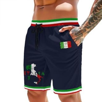 Generic Maillot de bain pour hommes drapeau de lItalie Short de bain stretch Short de bain gar&ccedil;on Short de plage d&eacute;contract&eacute; respirant Pantalon de loisirs Nat