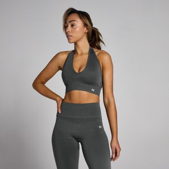 MyProtein Brassière à dos nu sans coutures MP Tempo pour femmes - Gris nuit - L