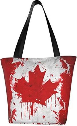 AOOEDM Canada drapeau canadien Art sac fourre-tout femmes capacit&eacute; &eacute;paule sacs d&eacute;picerie