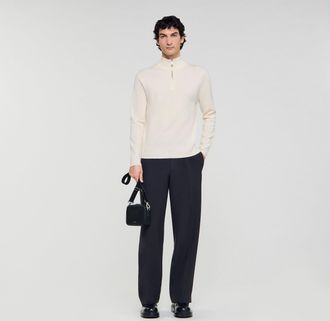 Sandro Wollpullover mit Reißverschlusskragen