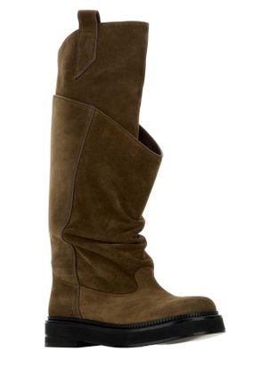 The Attico Womens Mud Suede Passeggiata Boots Brown Stivali