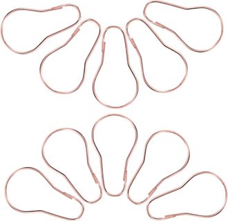 Valiclud 20 Stück Duschvorhangringe, Haken: Duschhaken Aus Edelstahl, Gardinenstangenaufhänger, Gardinenringe Für Badezimmer Und Schlafzimmer, Roségold