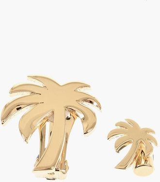 Palm Angels Gold-Tone Brass Clip-On Earrings size Unica