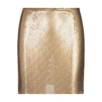 Paco Rabanne Femme, Jupes, Jaune, Taille: 34 FR Jupe Dorée, Composition en aluminium