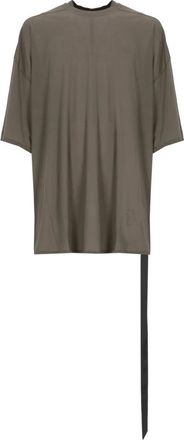 Rick Owens Homme, Tops, Brun, Taille: ONE Size T-shirt en coton &agrave; col rond