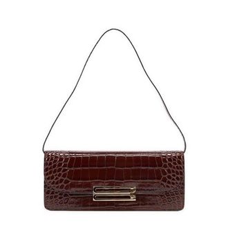 Victoria Beckham Pochette crocodile Dorian East-West en cuir de veau effet crocodile