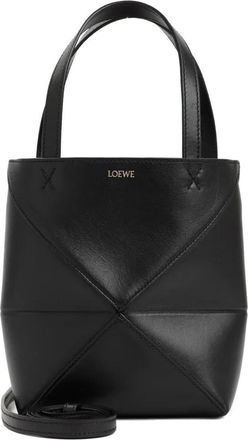 Loewe Shopper & Totes - Mini Puzzle Fold Tote In Smooth Black Calf Leather - Gr. unisize - in Schwarz - für Damen